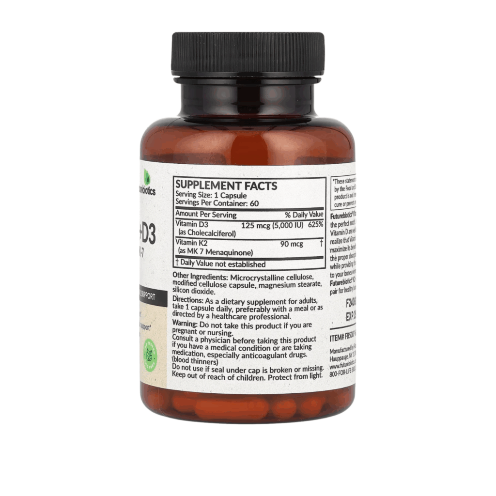 Futurebiotics, Vitamin K2 + D3, 60 Capsules - Mr. Vitamin Protein