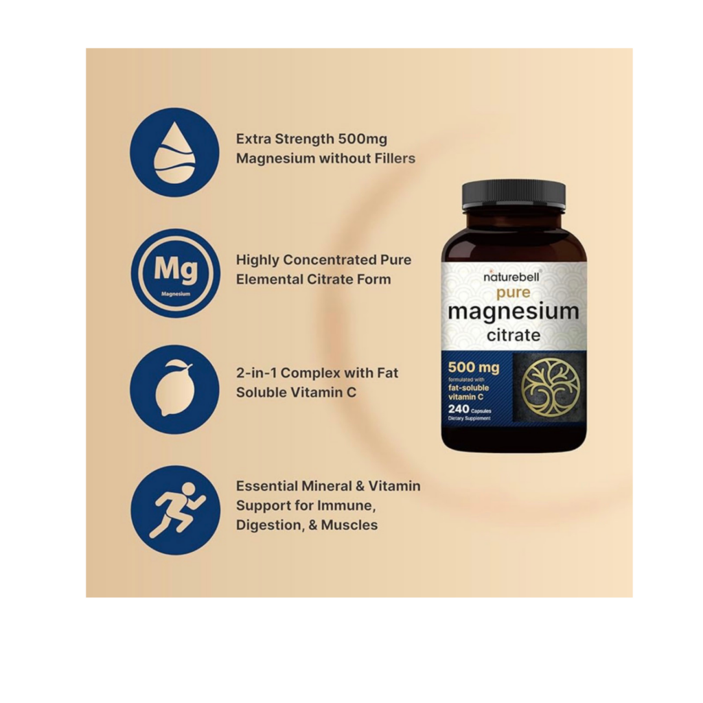 NatureBell Magnesium Citrate 500mg, 240 Capsules – Mr. Vitamin Protein