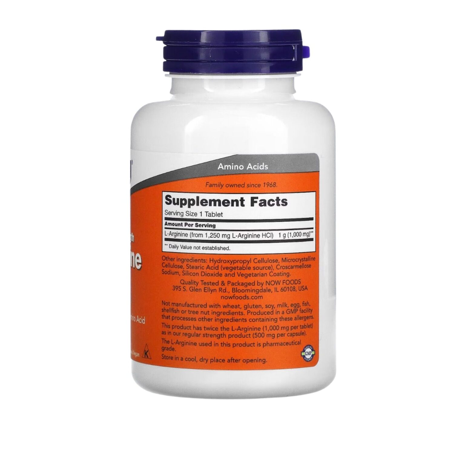 NOW, L-Arginine, 1000 mg, 120 Tab / ناو فودز‏, ل-أرجينين، 1,000 ملجم ...